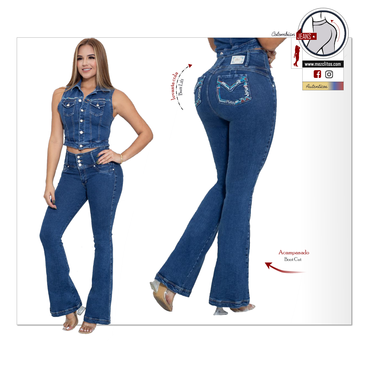 Gio's Jeans Colombianos | Levanta Cola | Acampanado | 1766 – Mezclitos