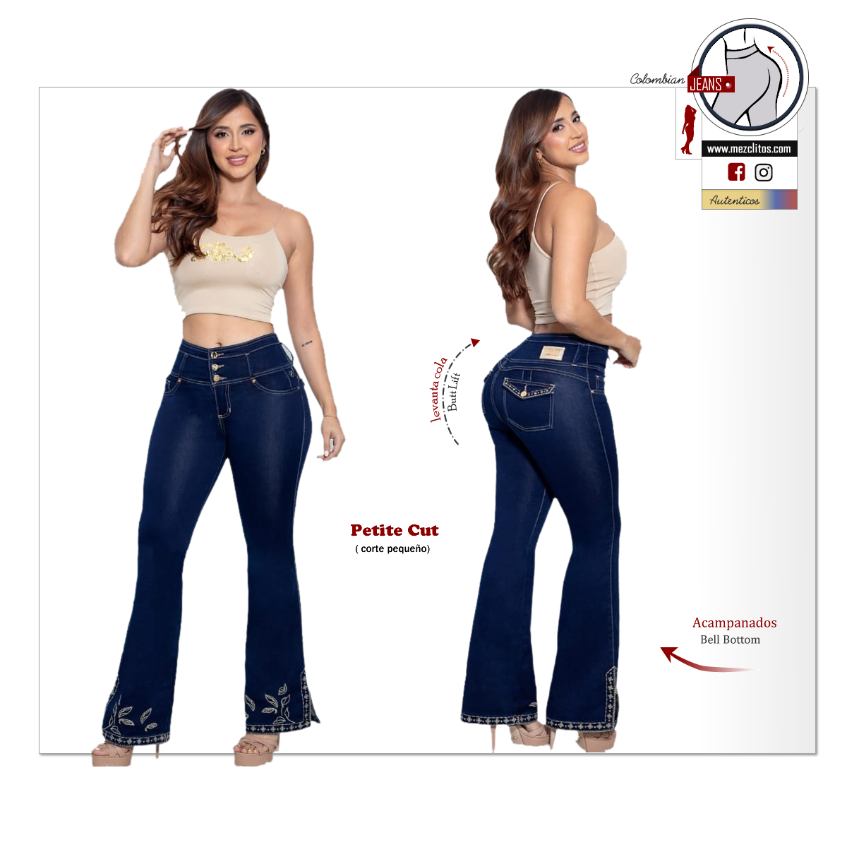 Gio's Jeans Colombianos | Levanta Cola | Acampanados | Petite | 1896 ...