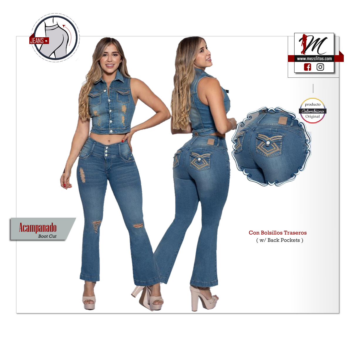 Gio's Jeans 1542 - Boot Cut - 100% Colombiano – Mezclitos